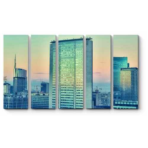 Модульная картина Зеркальные небоскребы Милана120x72