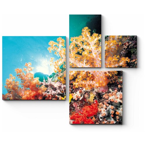 Модульная картина Яркий коралловый мир 162x135