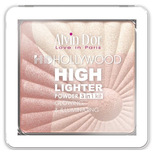 Alvin D'or Хайлайтер Hd Hollywood Glow Illuminating 3 in 1 kit, тон 02