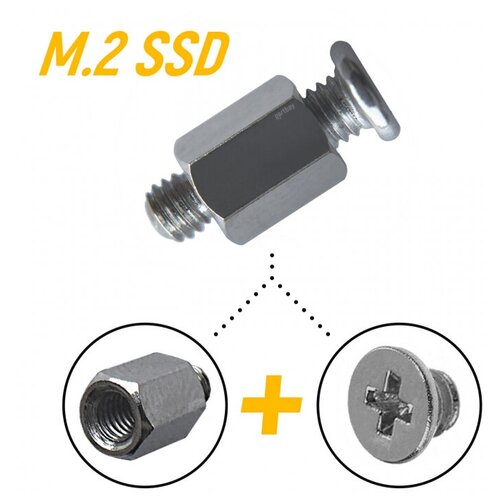 Стойка и винт крепления M.2 SSD для MSI MAG B550M MORTAR MAX WIFI (1 Комплект)