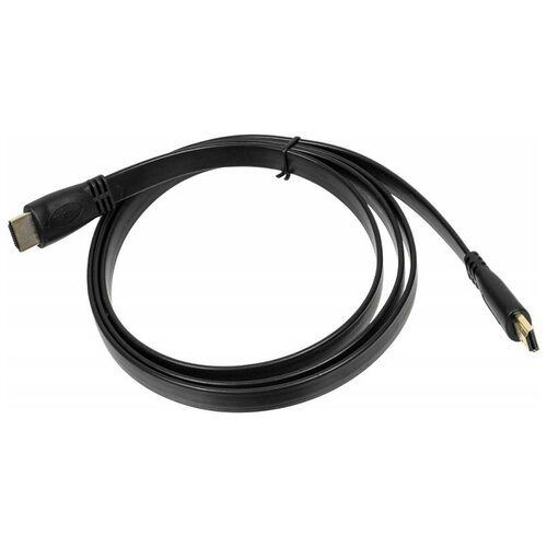 Кабель аудио-видео High Speed ver.1.4 Flat HDMI (m)/HDMI (m) 1.5м. позолоч. конт. черный