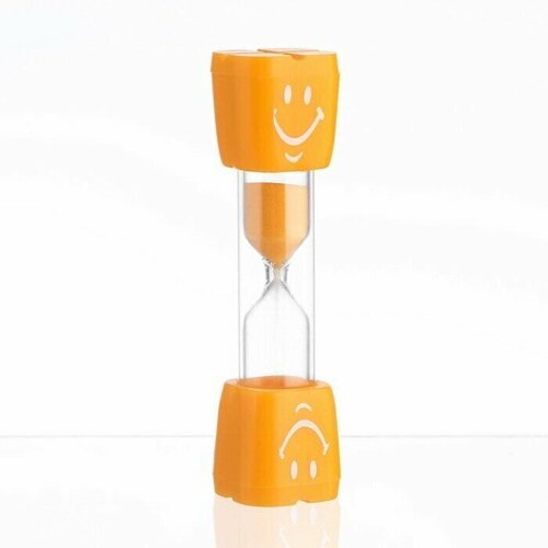 Песочные часы Смайл на 3 минуты, 9 х 2.3 см, оранжевые
