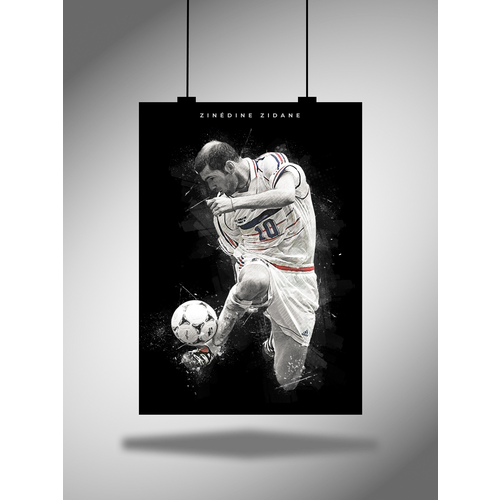 Постер плакат интерьерный на стену футбол Зинедин Зидан 1 А3