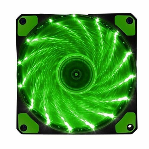 Вентилятор компьютерный Бренд DLED "Зеленый" 120 мм LED Molex 4 pin ORIGINAL V2