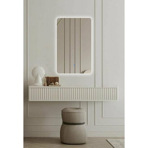 Зеркало для ванной Prisma 90*70 прямоугольное вертикальное "парящее" с нейтральной LED-подсветкой