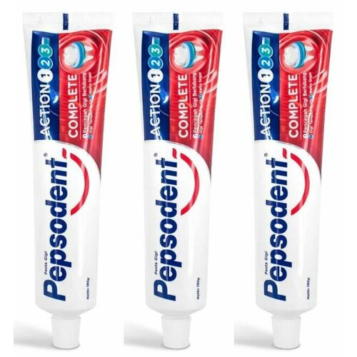 Pepsodent Зубная паста Action 1-2-3 complete, комплексная защита, 190 г, 3 шт