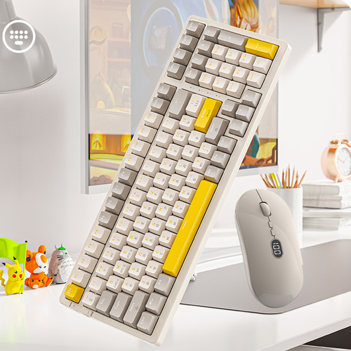 Комплект мышь клавиатура беспроводная механическая русская Wolf К96+Hot-Swap мышка Х1 с набор для компьютера ноутбука mouse keyboard