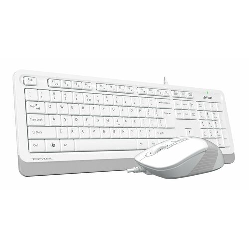 Клавиатура + мышь A4Tech Fstyler F1010 клав: белый/серый мышь: белый/серый USB Multimedia