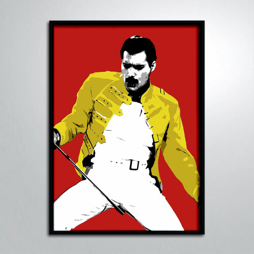 Постер в раме/Фредди Меркьюри Арт Минимализм Queen Freddie Mercury