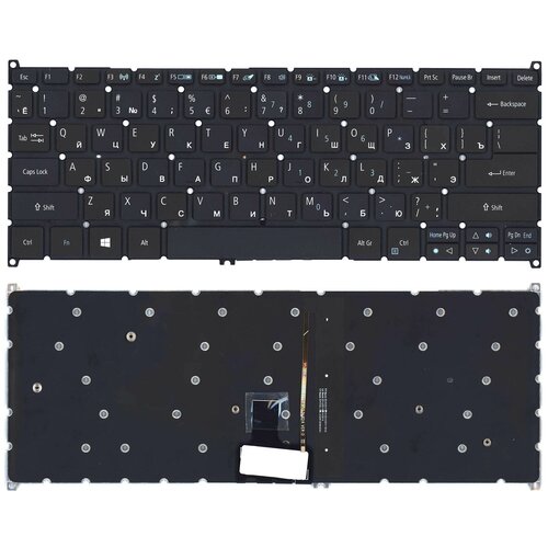 Клавиатура для ноутбука Acer Aspire R14 R5-471 черная с подсветкой