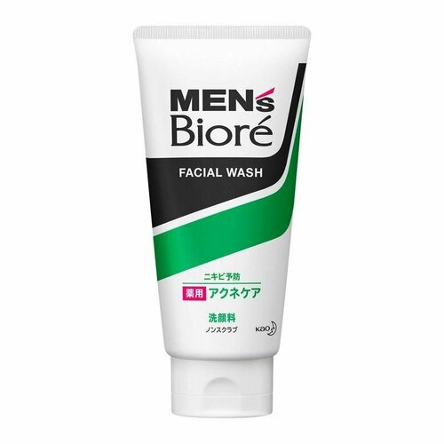 KAO Мужская пенка для умывания Men's Biore Acne Care, против акне, с освежающим ароматом цитрусов и трав, 130г.