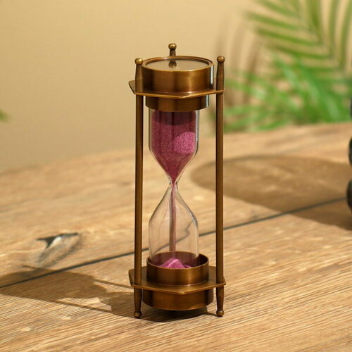 Песочные часы с компасом 14х5.5 см, латунь
