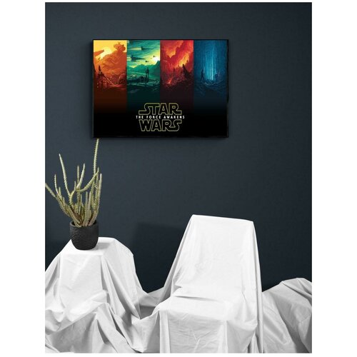Постер / Плакат / Картина на холсте Star Wars : Звездные войны - Пробуждение силы 90x120 см в подарочном тубусе
