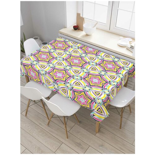 Скатерть прямоугольная JoyArty на кухонный стол "Красочные узоры" из оксфорда, 120x145 см
