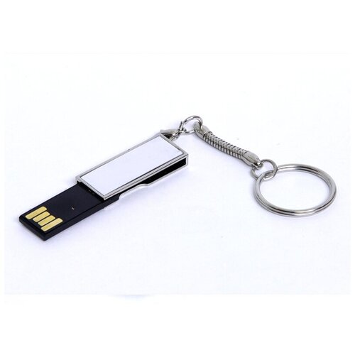 Металлическая зеркальная флешка с поворотным механизмом (16 Гб / GB USB 2.0 Серебро/Silver mini1 Недорогая mini флешка под фирменный логотип)