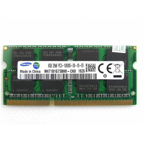Оперативная память Samsung DDR3 8 ГБ 2Rx8 PC3-10600S-09-10-F3 SO-DIMM M471B1G73BH0-CK0 - 1 шт.