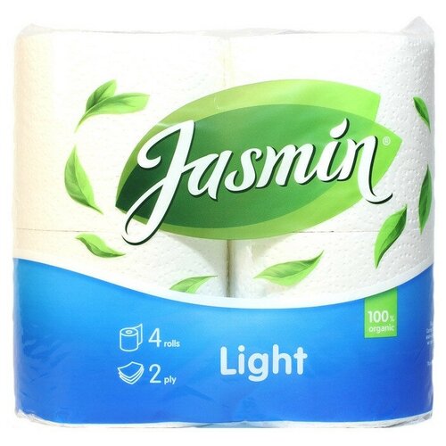 Бумага туалетная Jasmin Light 2сл бел цел 18м 4рул/уп 4 шт.