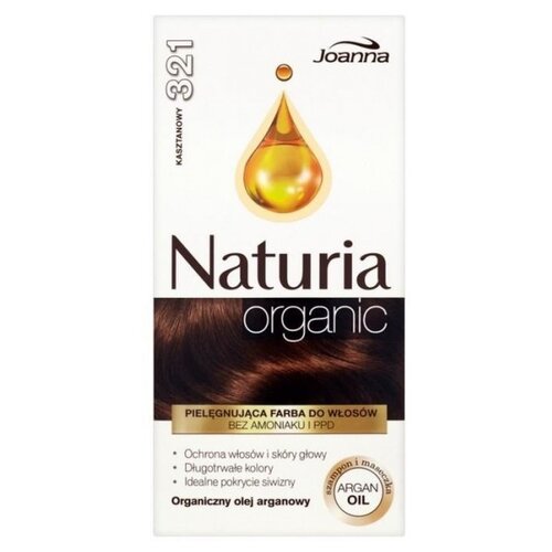 Joanna Naturia Organic, крем-краска для волос, 321 - CHESTNUT