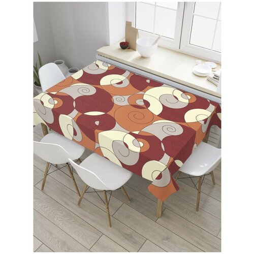 Скатерть прямоугольная JoyArty на кухонный стол "Абстрактные завитки" из оксфорда, 120x145 см