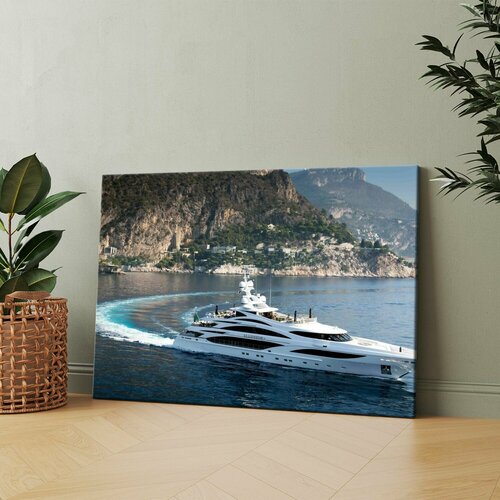 Картина на холсте (Новая яхта Феррето) 20x30 см. Интерьерная, на стену.