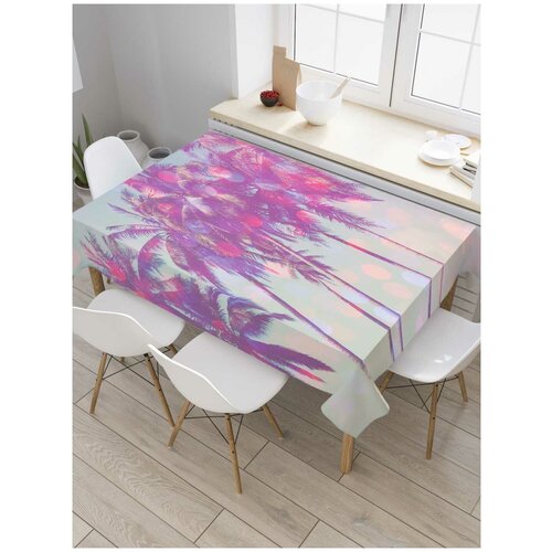Скатерть прямоугольная JoyArty на кухонный стол "Пальмовые блики" из оксфорда, 120x145 см