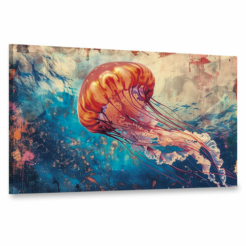 Интерьерная картина 100х60 "Медуза в морском небе"