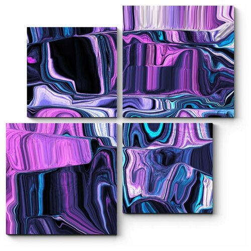 Модульная картина Цветной мрамор 140x140