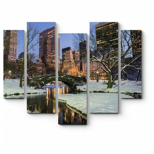 Модульная картина Зимний вид Центрального Парка111x90