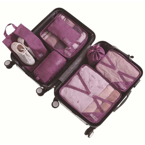 Набор органайзеров из 7 шт для путешествий в чемодан NIT Perfect Goods, цвет фиолетовый