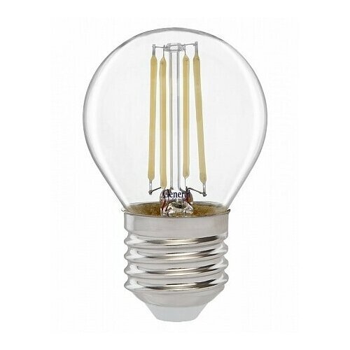 Лампа светодиодная филамент GLDEN-G45S-10W-230V-E27-4500K (4шт) General