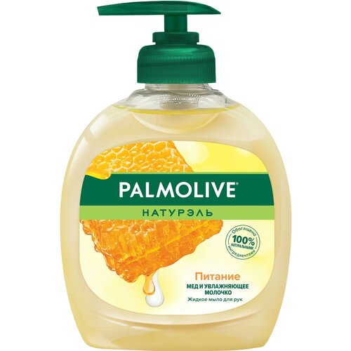 Жидкое мыло для рук Palmolive Натурэль Питание Мед с увлажняющим молочко, 300 мл