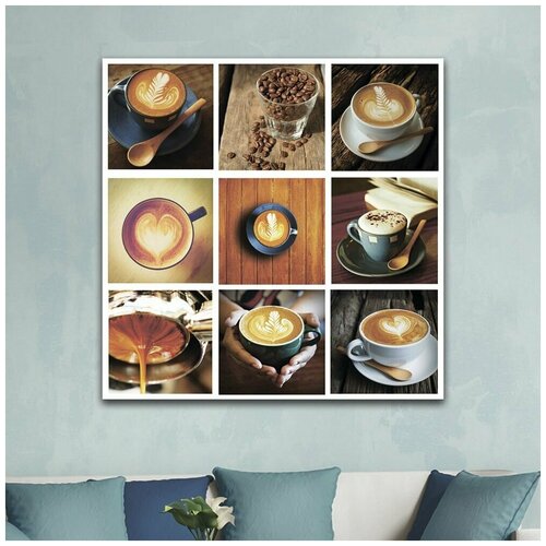 Картина на Холсте - "Коллаж кофе", размер 50х50 см