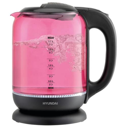 Чайник электрический, чайник электрический Hyundai, чайник объемом 1.8л, чайник розовый