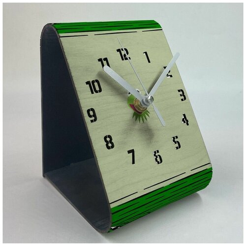 Настольные деревянные бесшумные часы цвета венге с УФ принтом Прикол Мем - 198