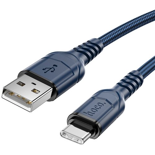 Дата-кабель USB 3.0A для Type-C Hoco X59 нейлон 2м Blue