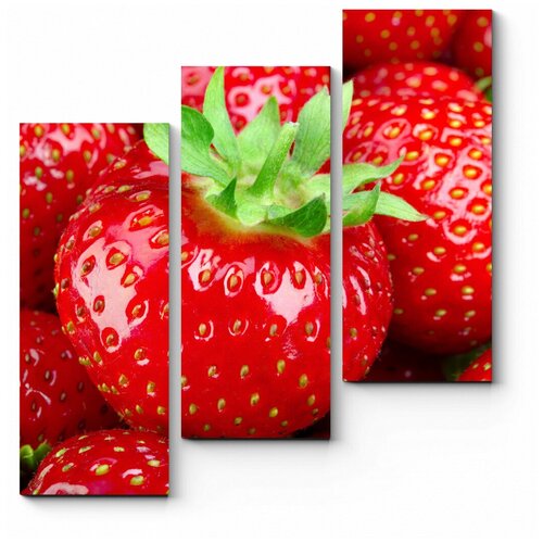 Модульная картина Спелые ягоды клубники 90x96
