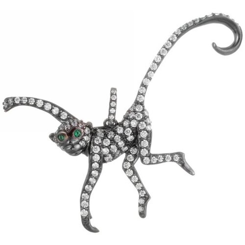 Брошь ELEMENT47, серебро, 925 проба, фианит