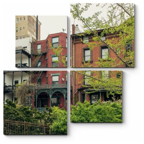 Модульная картина Жилая улица в Бруклин-Хайтс70x70