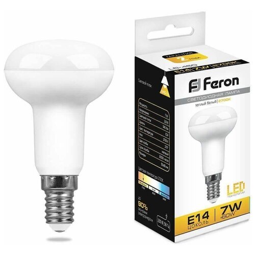 Лампа светодиодная Feron E14 7W 2700K Груша Матовая LB-45025513
