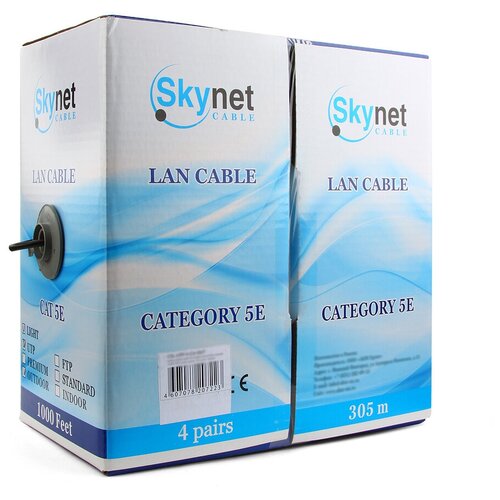 Сетевой кабель SkyNet Standart UTP cat.5e 305m Outdoor Black