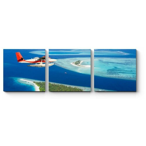 Модульная картина Летающий над Мальдивами200x67