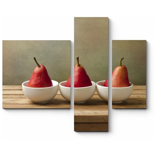 Модульная картина Трио красных груш 100x83