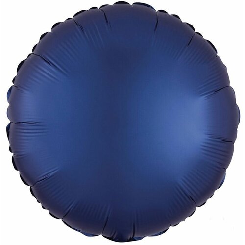 Воздушный шар фольгированный Anagram круглый, Сатин, темно синий, 46 см