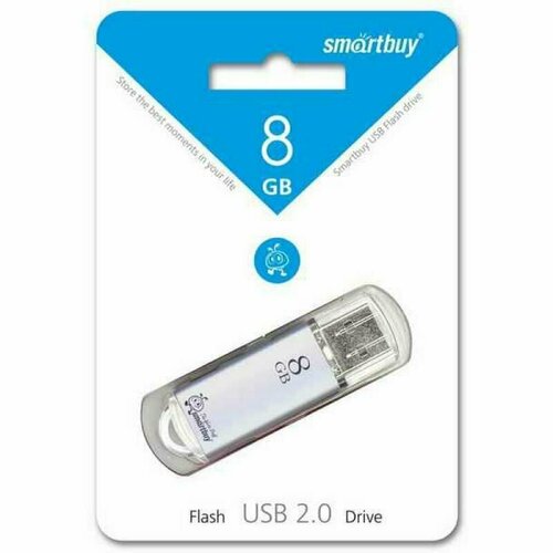 Карта памяти USB 8 Gb Smart Buy V-Cut series в блистере <серебристый>
