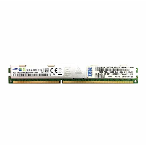 Оперативная память IBM 16GB (1x16GB, 2Rx4, 1.35V) PC3L-10600 CL9 ECC DDR3 DDR3 1333MHz VLP [47J0158]