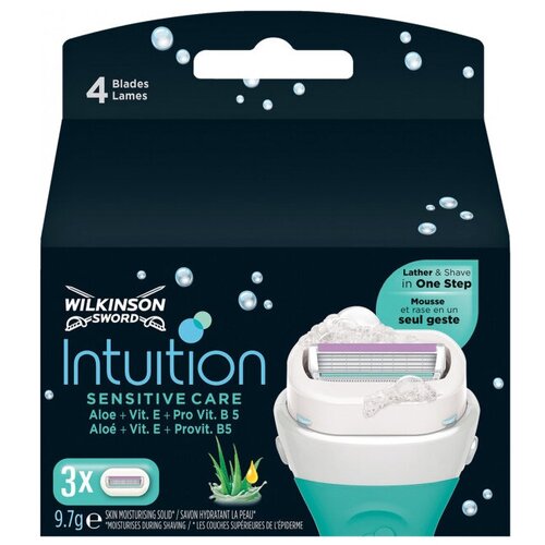 Wilkinson Sword Intuition Sensitive Сменные лезвия, 3 шт., с 3 сменными лезвиями в комплекте