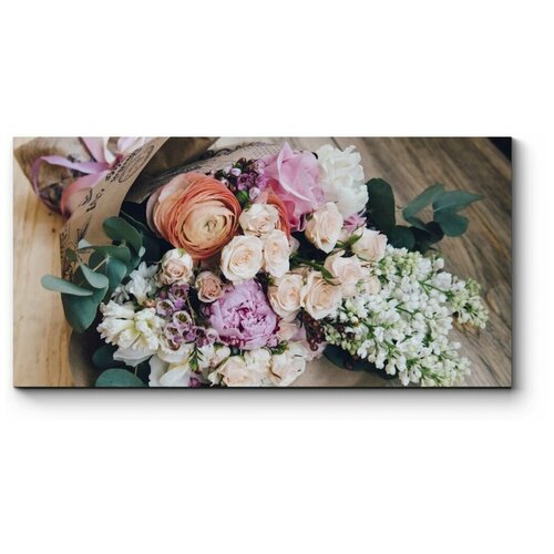 Модульная картина Весенний букет цветов60x30
