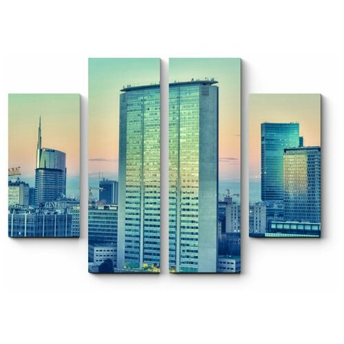 Модульная картина Зеркальные небоскребы Милана200x150