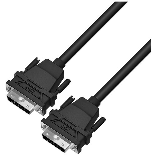 GCR Кабель 5.0m DVI-D, черный, OD 8.5mm, 28 AWG, DVI/DVI, 25M/25M, двойной экран