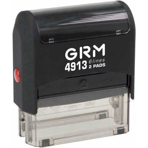 GRM 4913 2 Pads Автоматическая оснастка для штампа с двойной подушкой (штамп 65 х 25 мм.), Чёрный